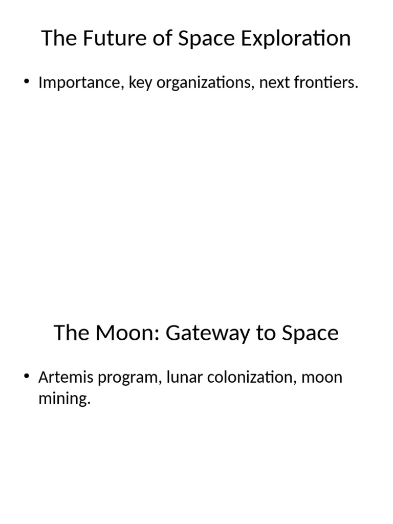 Future Space Exploration | PDF