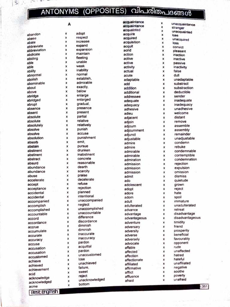 Antonyms | PDF