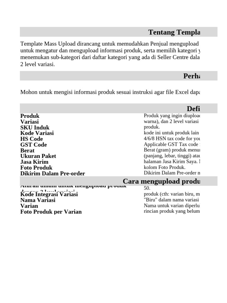 Panduan Unggah Produk Olahraga Outdoor | PDF