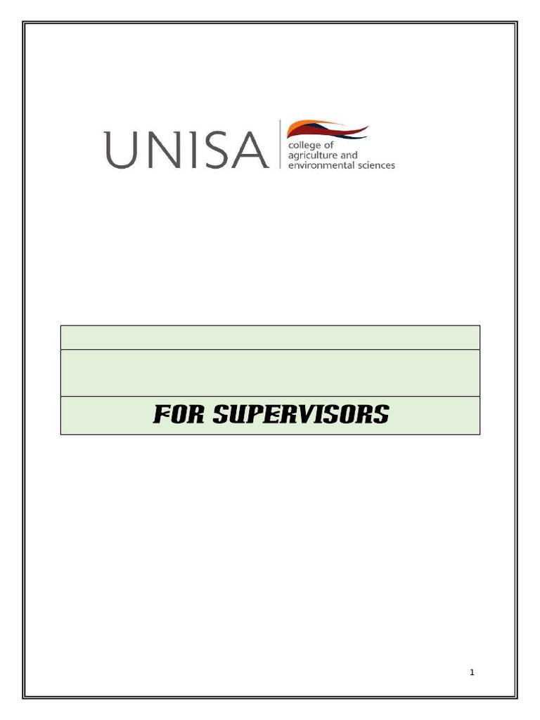 Supervisor Examination Guidelines | PDF | Thesis | Learning