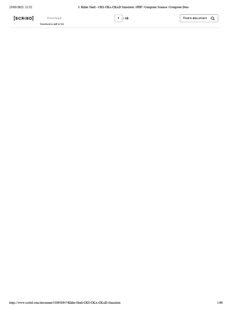 Killer Shell - CKS CKA CKAD Simulator - PDF - Computer Science - Computer Data | PDF | Text ...