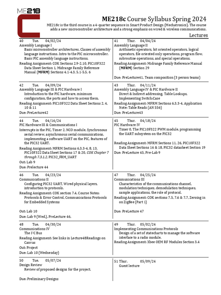 218c Syllabus 23 24 | PDF | Computer Engineering | Computing