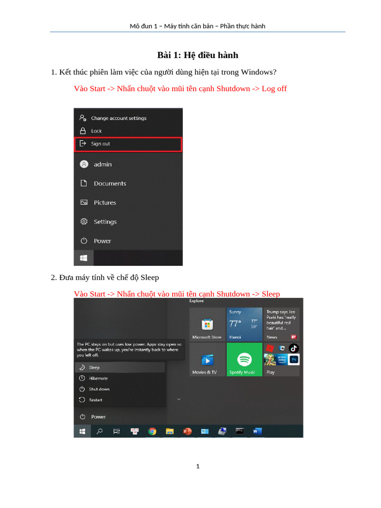 Hoàng Anh Minh - Bài TH C Hành - HĐH | PDF