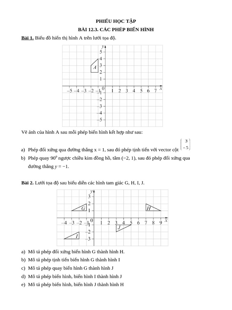 PHT Bài 12.3 Phép biến hình | PDF