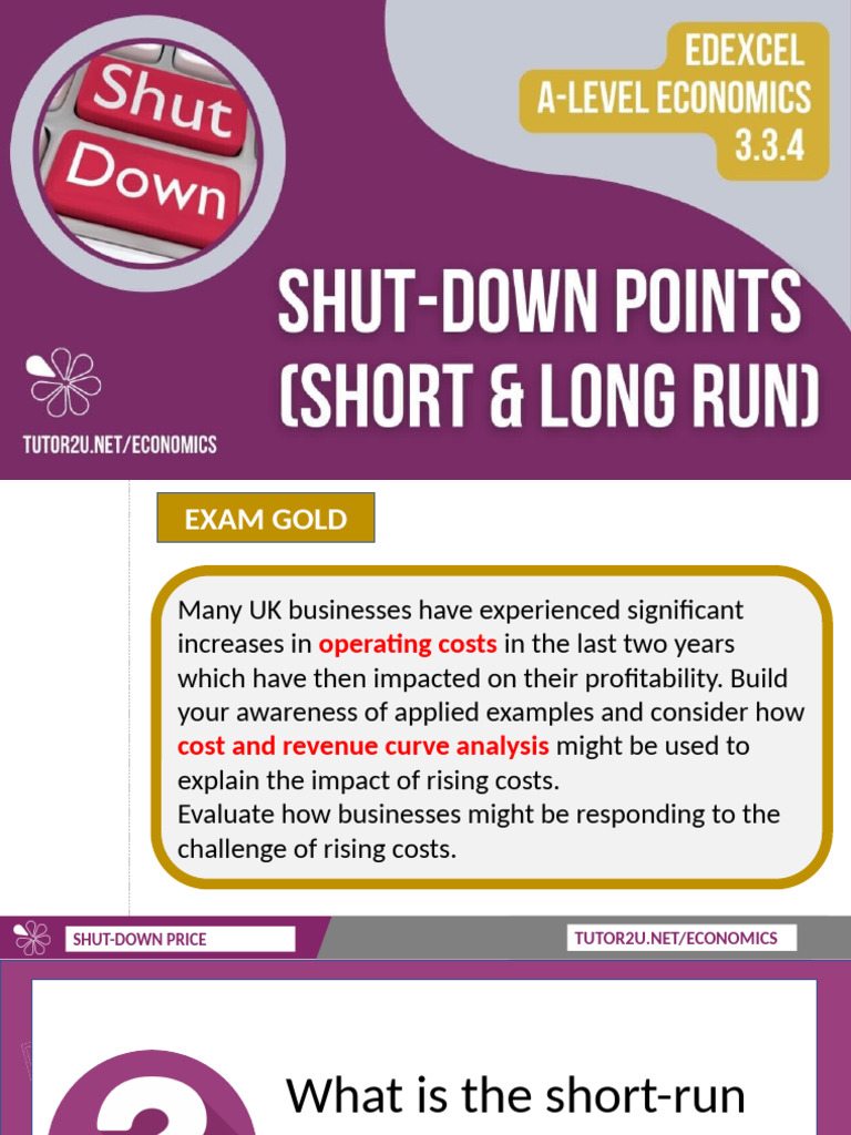 Understanding Short-Run Shut-Down Price | PDF | Long Run And Short Run ...