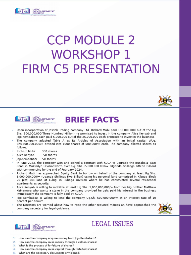 CCP Module 2 Workshop 1 Firm C5 | PDF | Security Interest | Preferred Stock