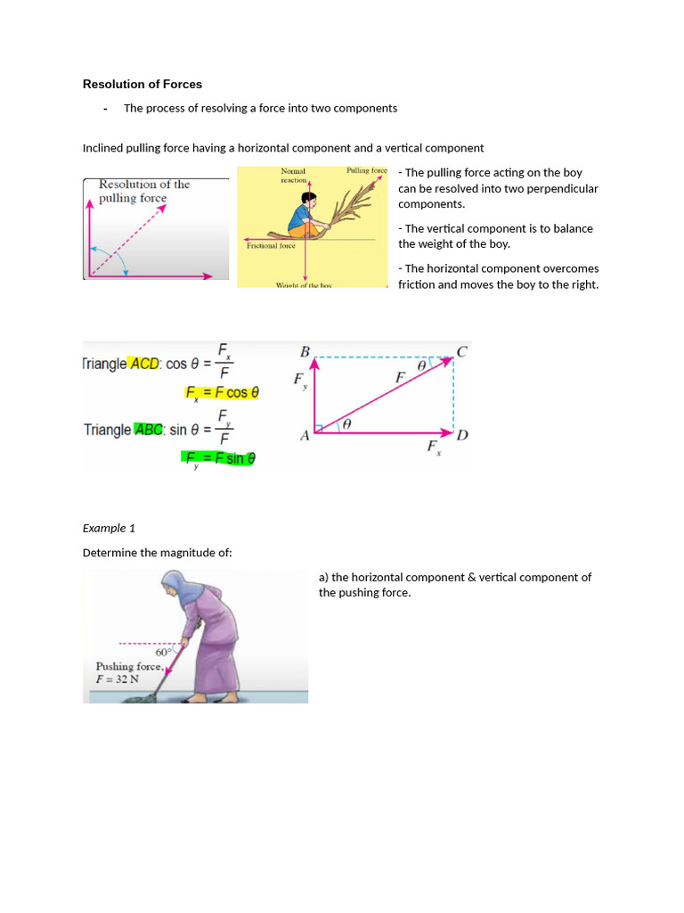 Resolving Forces: Components Explained | PDF | Force | Weight