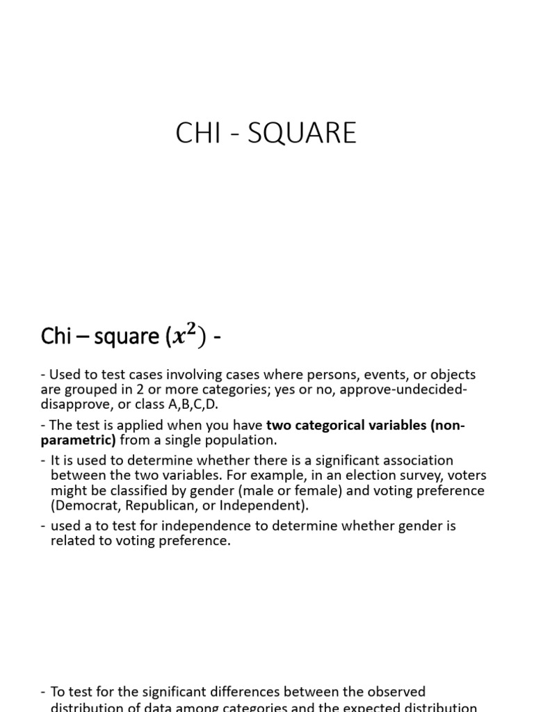 Chi - Square | PDF