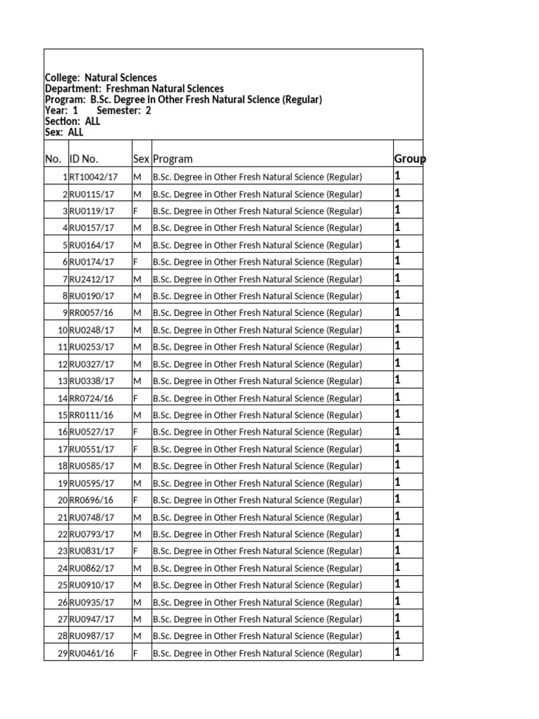 Sections For Other Natural Science Field Students | PDF