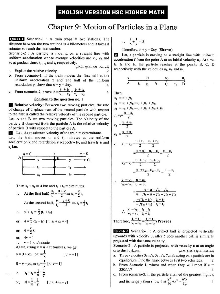 HSC Ev Higher Mathematics 2nd Paper 9th Chapter Note | PDF