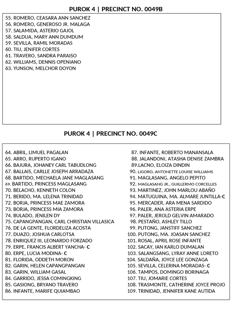 Purok 4 | PDF