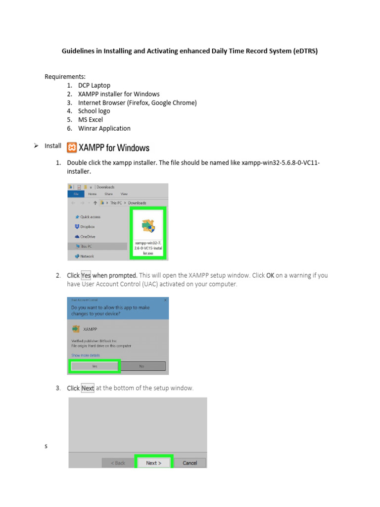 Guidelines in Installing and Activating Enhanced Daily Time Record System | PDF | Button ...