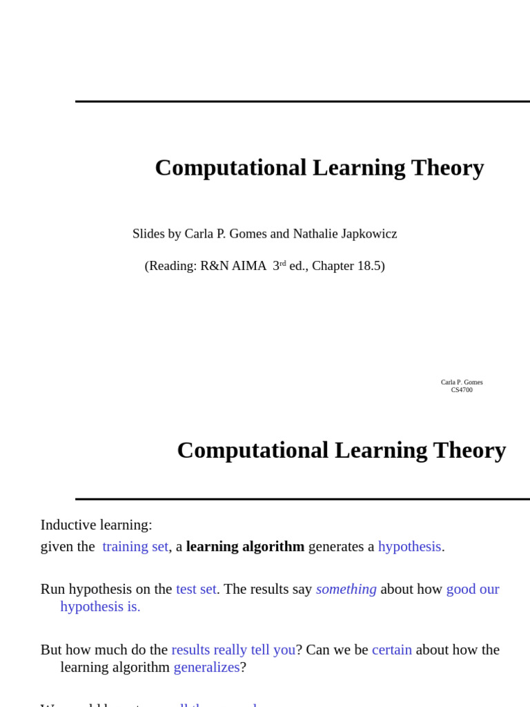 12 Computational Learning Theory | PDF | Theoretical Computer Science ...