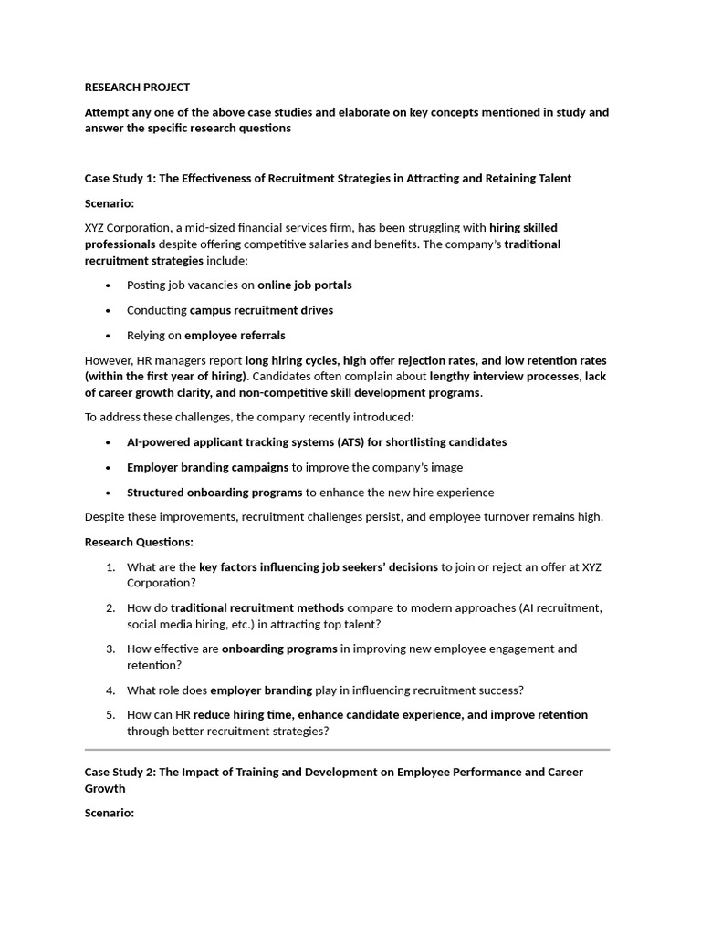 RESEARCH PROJECT NCWEB | PDF | Recruitment | Employee Retention