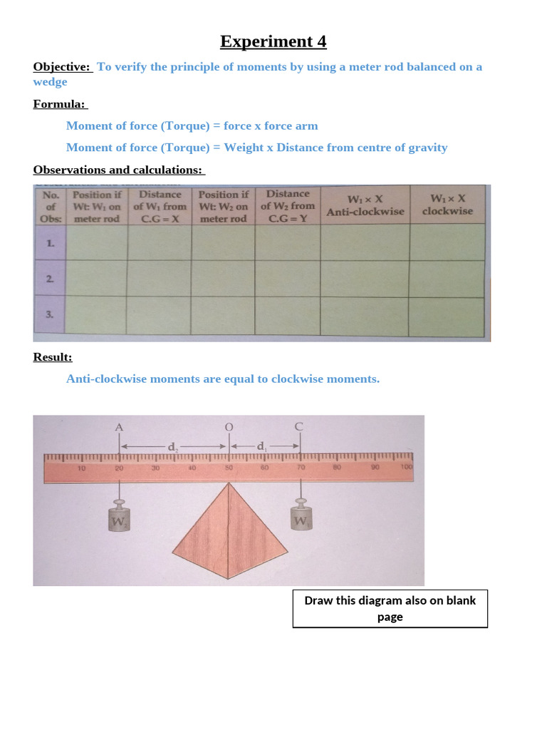 Physics Experiment 4 Class 9 Sindh Board | PDF