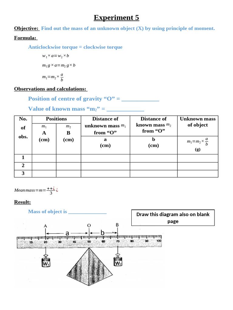 Physics Experiment 5 Class 9 Sindh Board | PDF