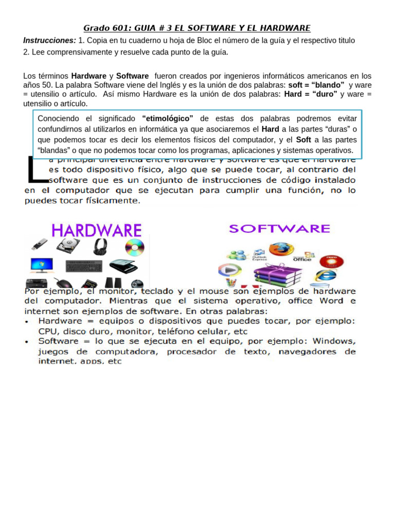Guia # 3 Software y Hardware | PDF