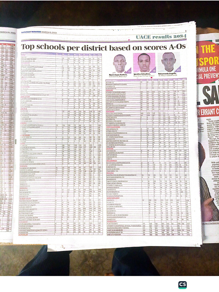 Top 10 UACE 2024 Schools Per District A To O | PDF
