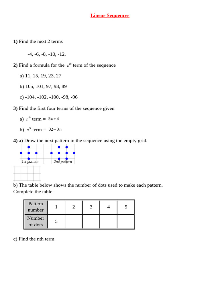 Linear Sequences - 2 | PDF