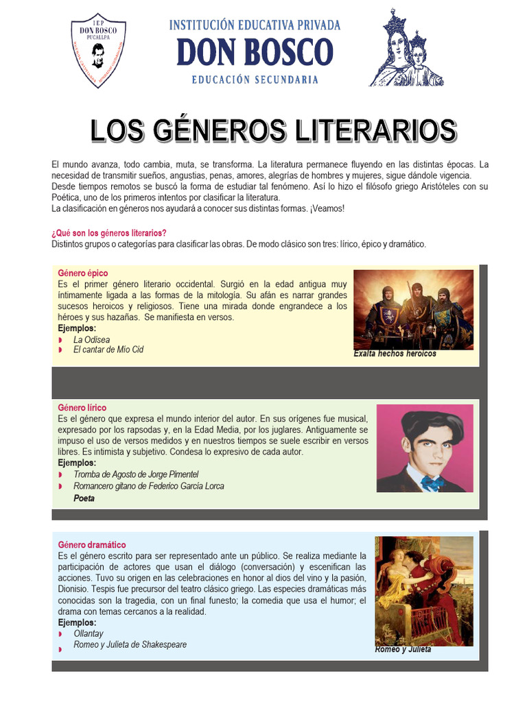 Clasificación de géneros literarios | PDF | Amor | Autor