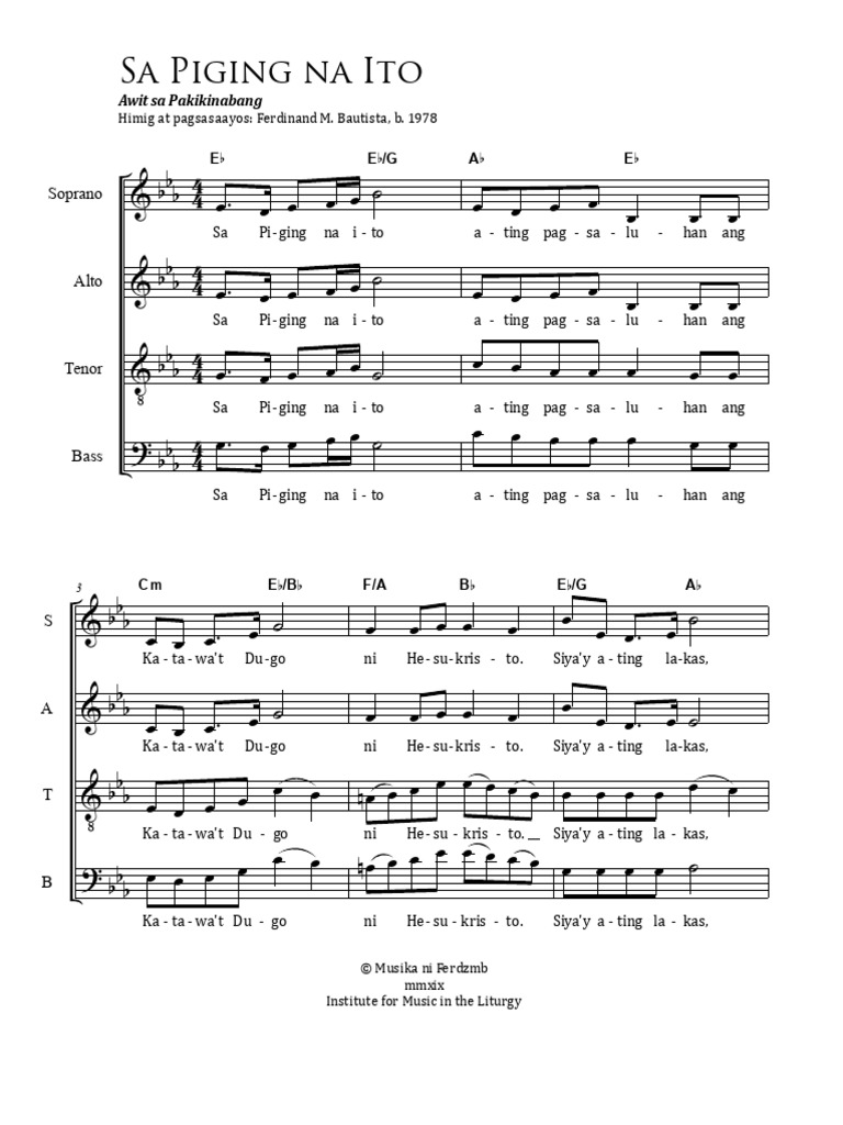Sa Piging Na Ito SATB Ferdzmb Mmxix | PDF