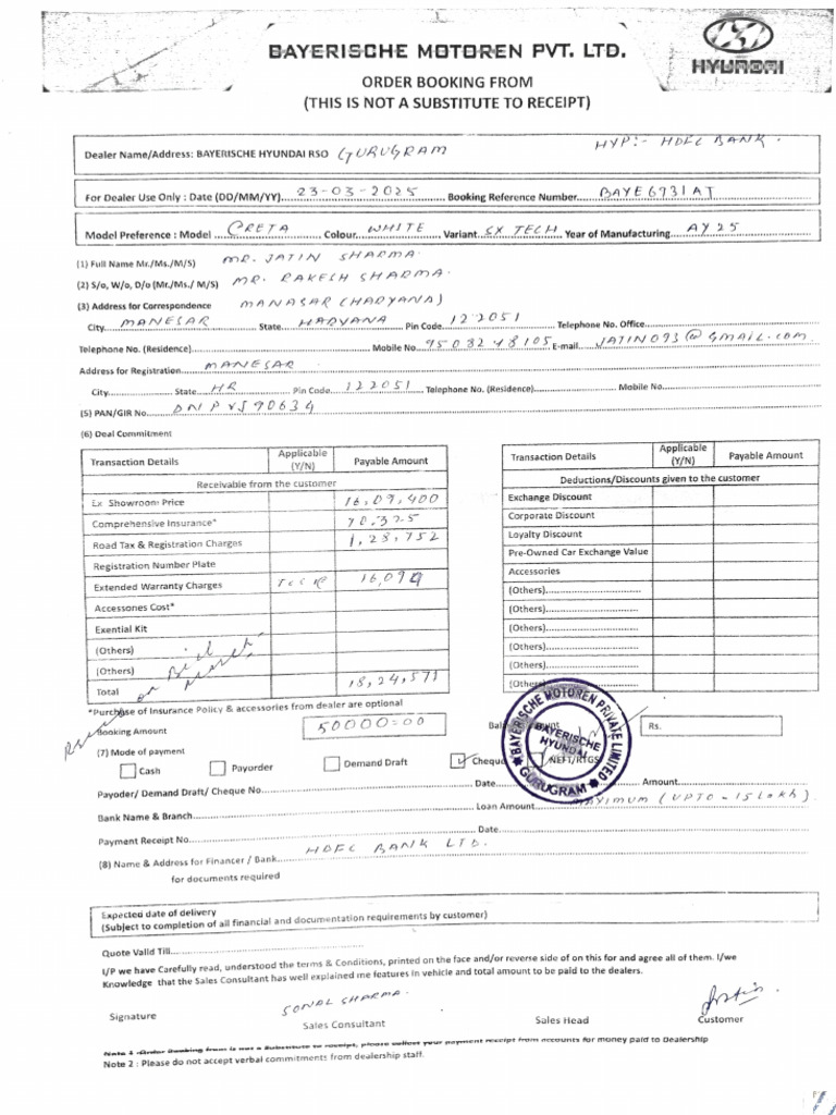 Vehicle Booking Docket With Booking | PDF
