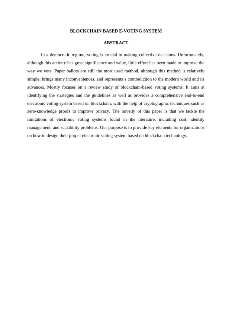 Blockchain Based E-Voting System | PDF | Electronic Voting | Voting