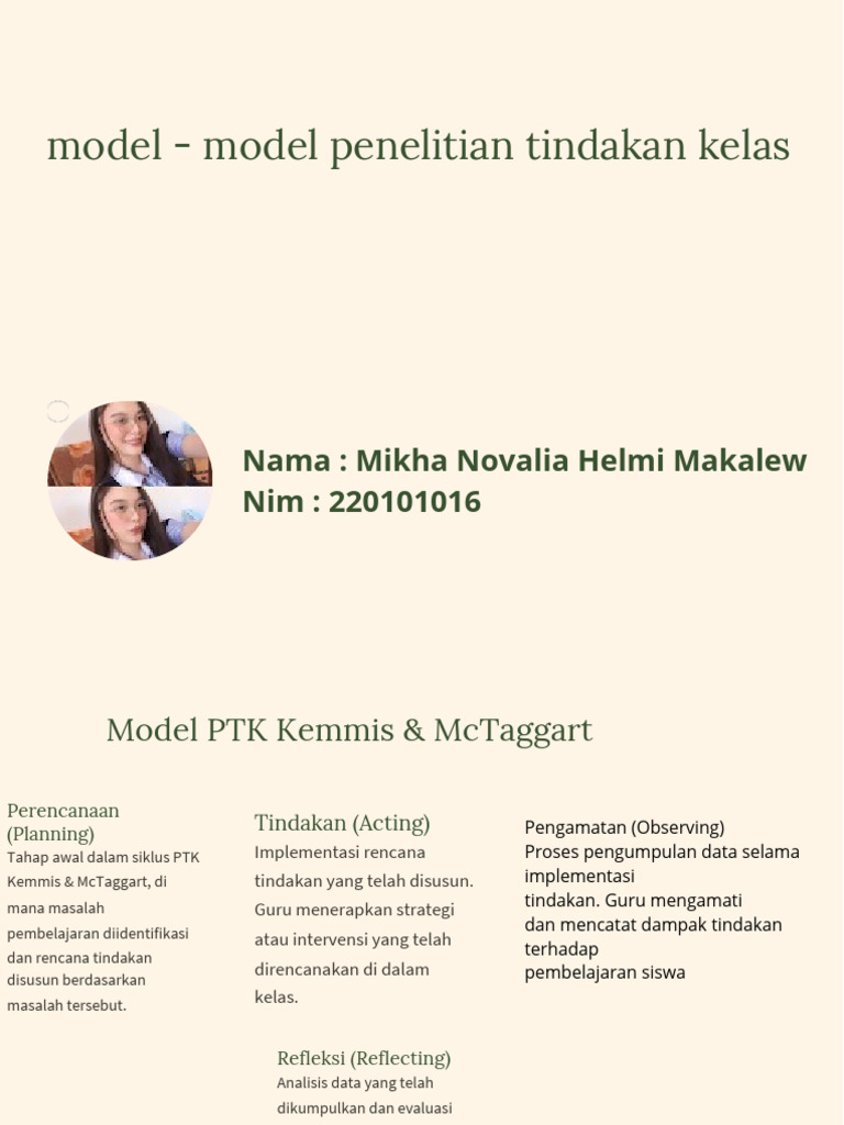 Model PTK Kemmis & McTaggart dalam Pendidikan | PDF
