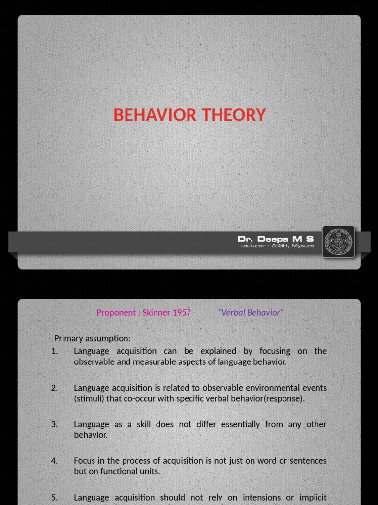 Behavior Theory | PDF | Reinforcement | Language Acquisition