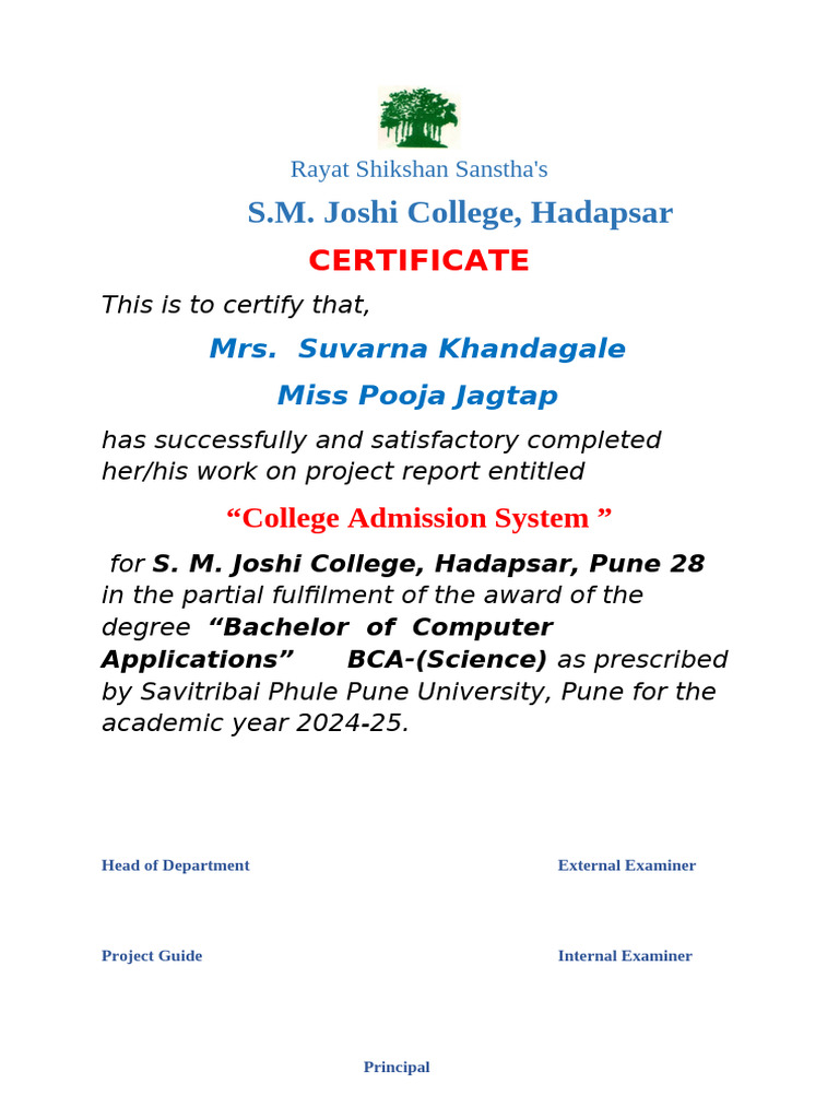 Crtificate Format | PDF