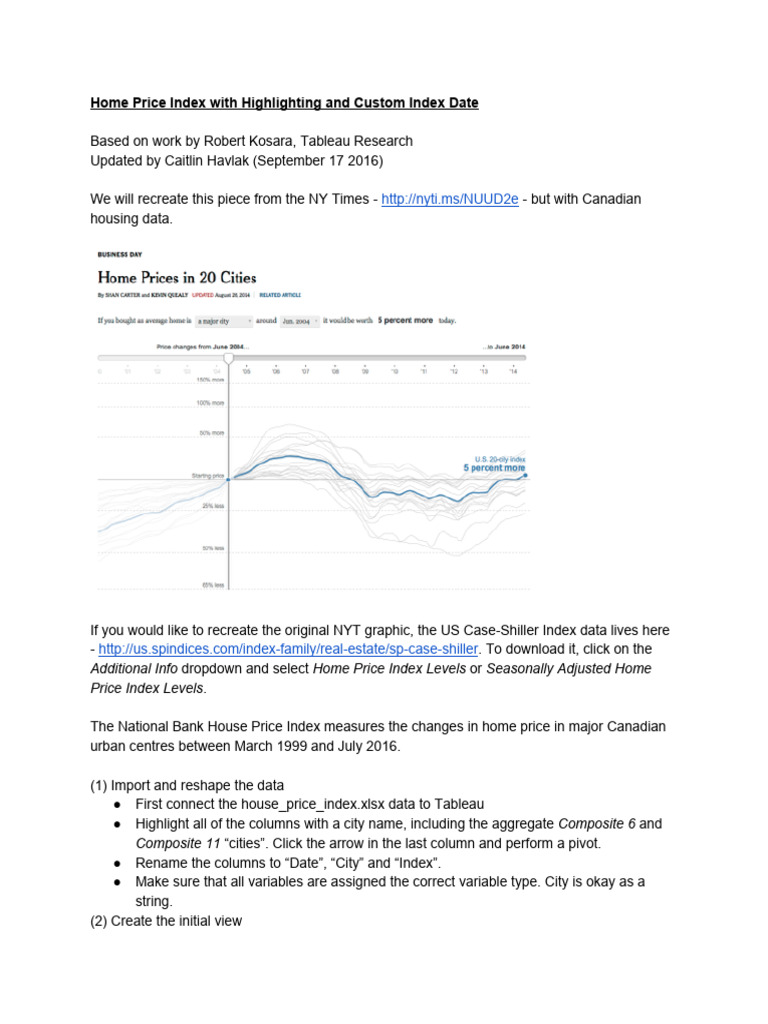 Home Price Index With Highlighting and Custom Index Date Demo | PDF ...