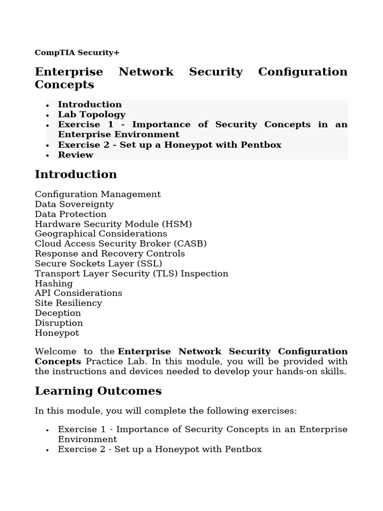 6 Enterprise Network Security Configuration Concepts | PDF | Security | Computer Security