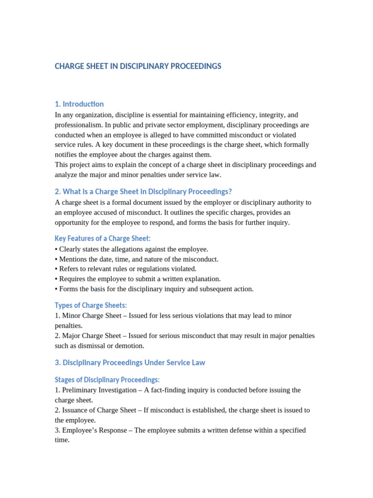 Charge Sheet in Disciplinary Proceedings | PDF | Employment | Government
