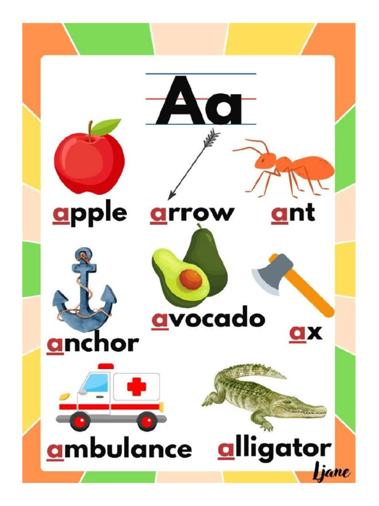 Alphabet Beginning Words | PDF