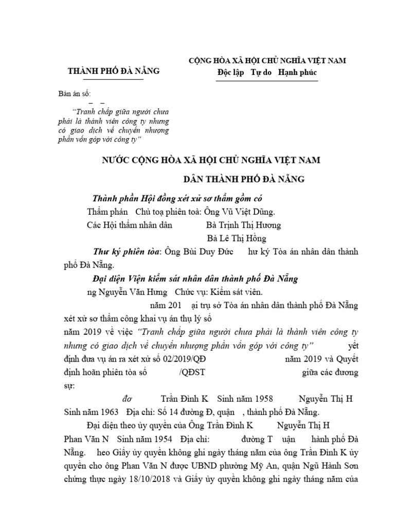 Vu Kien So 02 Chuyen Quyen Gop Von CTCP | PDF