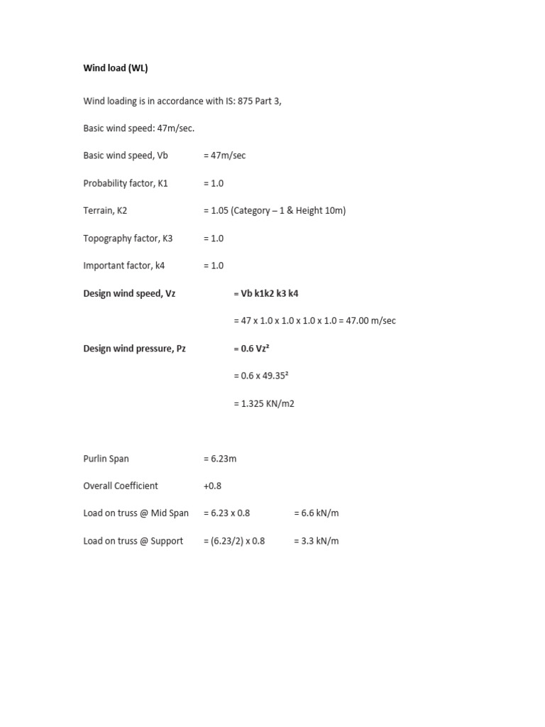 Wind Load Calculation | PDF