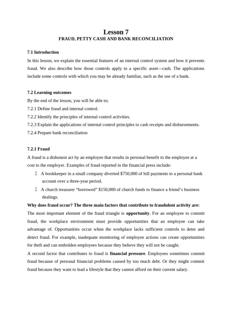 Fraud Prevention and Cash Control Guide | PDF | Internal Control ...