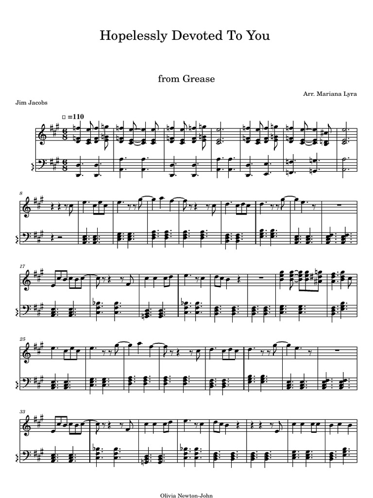 Hopelessly Devoted To You Sheet Music | PDF