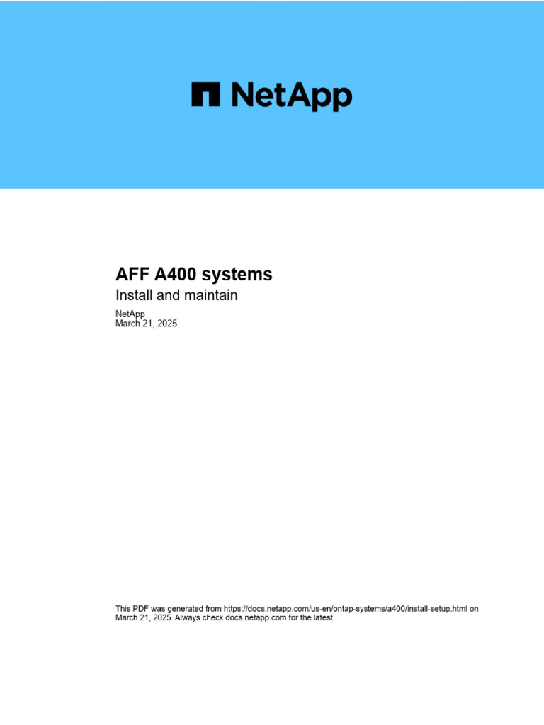 AFF A400 Systems | PDF | Computer Data Storage | Booting