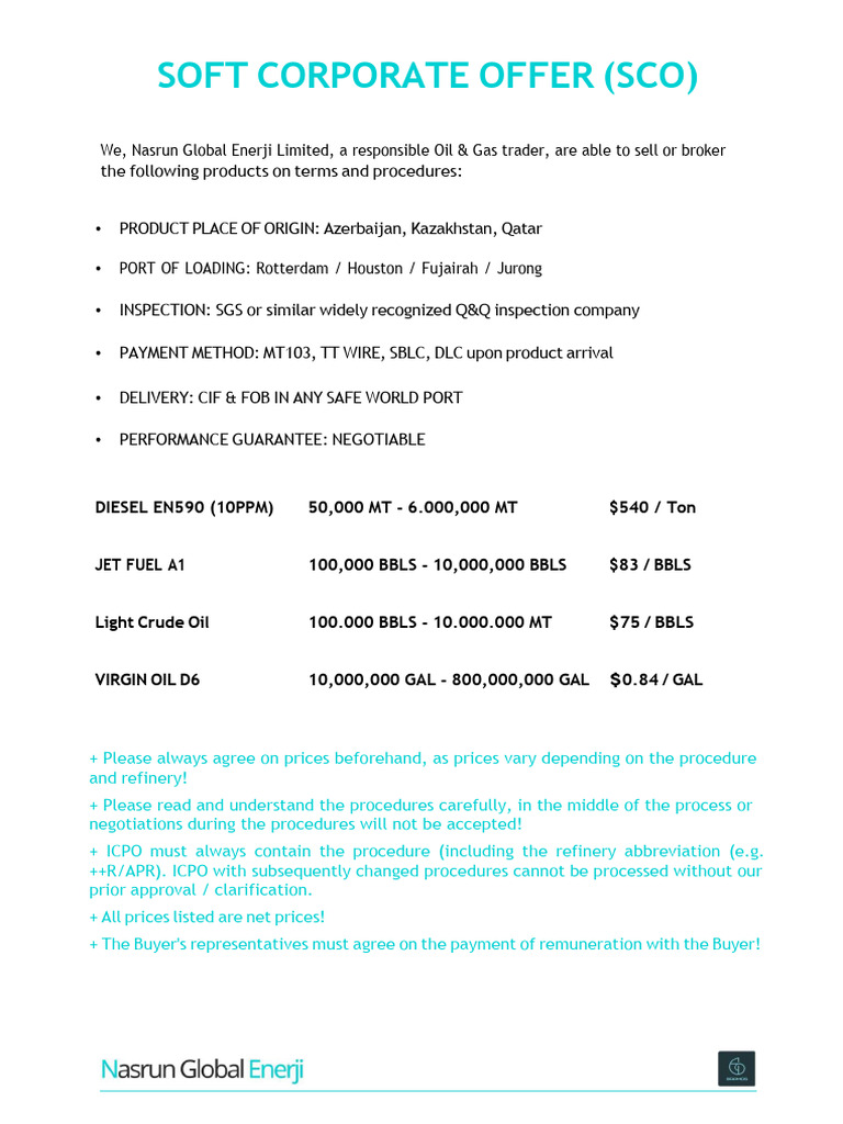 Soft Corporate Offer 2.1-1 | PDF | Letter Of Credit | Bill Of Lading