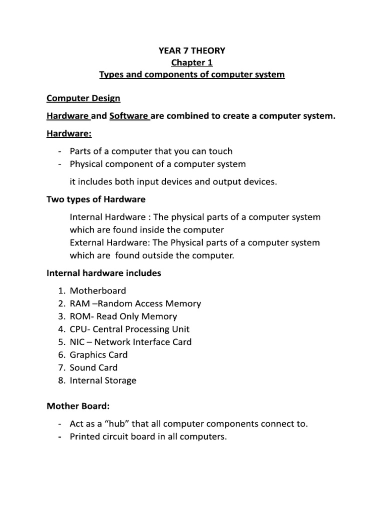 Yr7 Ict Theory Notes 2nd Term | PDF