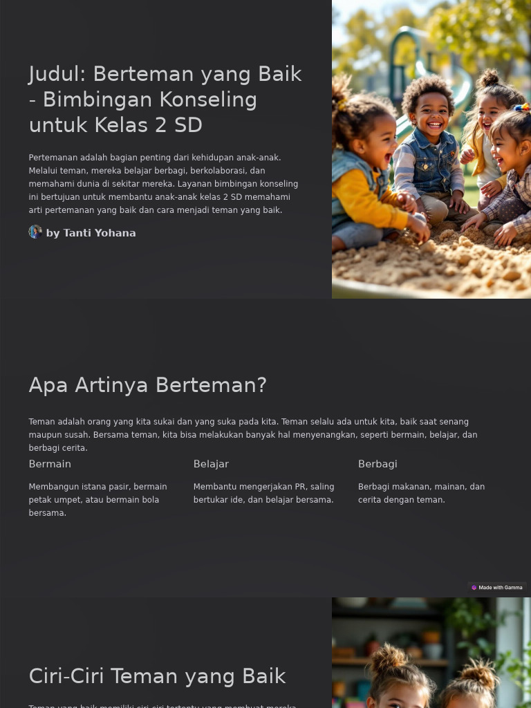 Judul Berteman Yang Baik Bimbingan Konseling Untuk Kelas 2 SD | PDF