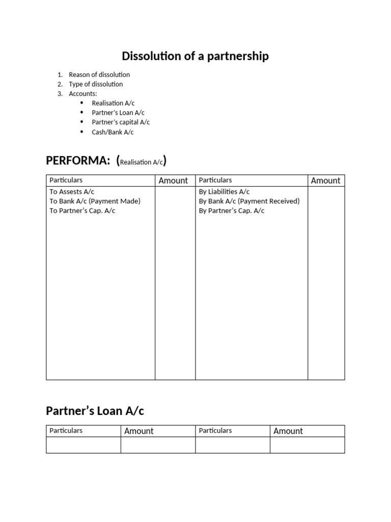 Dissolution of A Partnership | PDF
