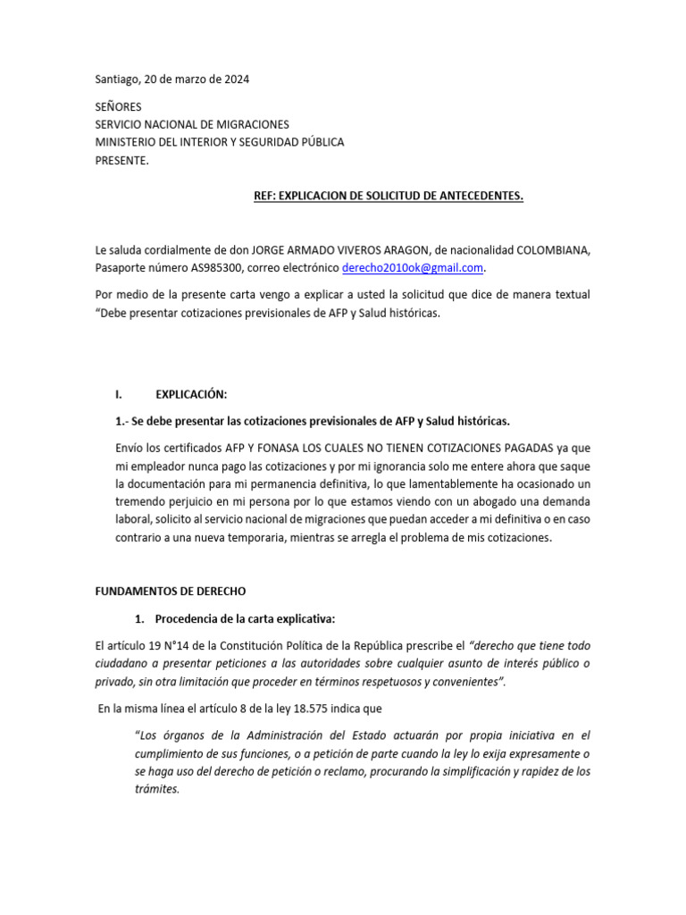 Carta-Explicativa JOSE LUIS | PDF