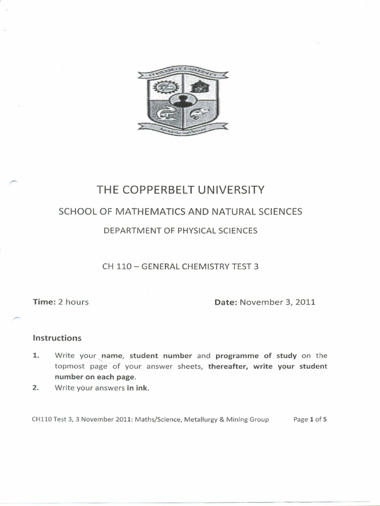 Group3 CH110 Test3 2011 | PDF