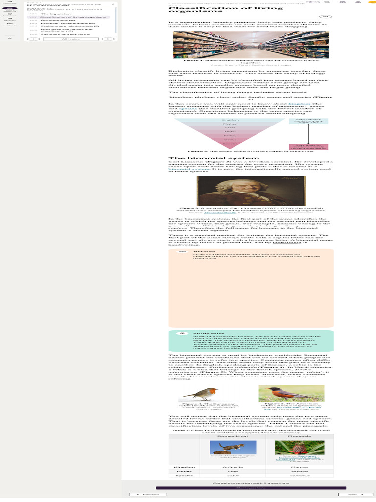Classification of Living Organisms - Cambridge IGCSE™ Biology FE2023 | PDF | Biology ...