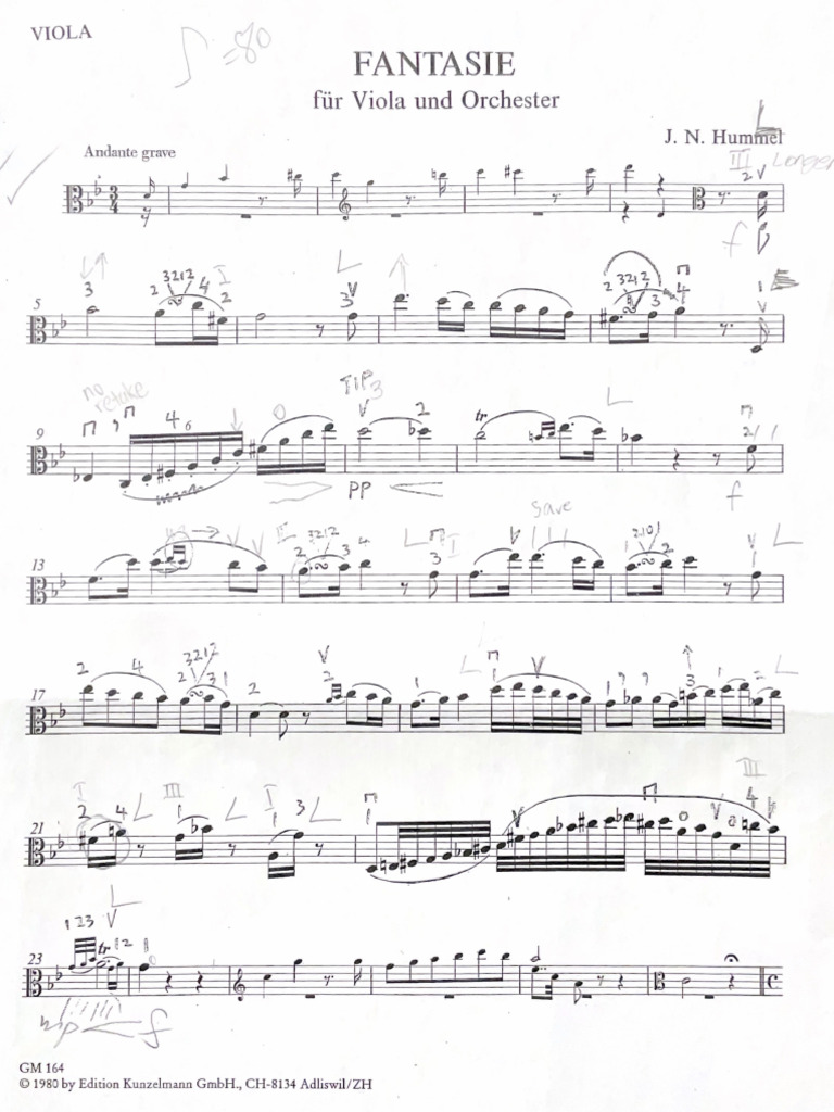 Fantasie For Viola and Orchestra | PDF