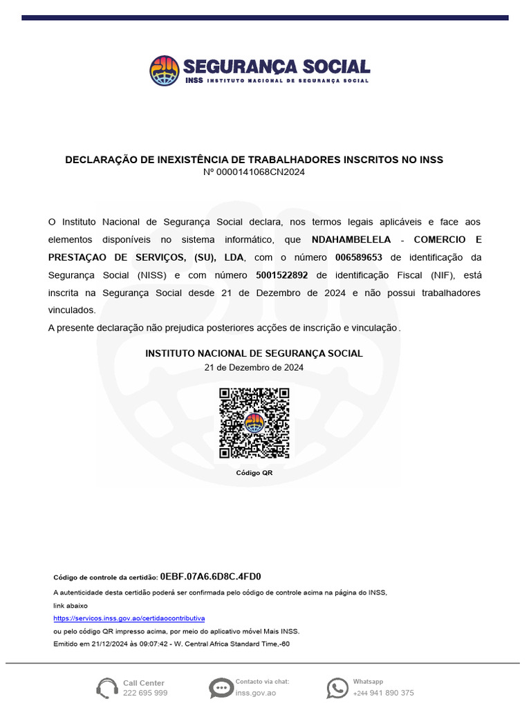 Declaracao INSS | PDF