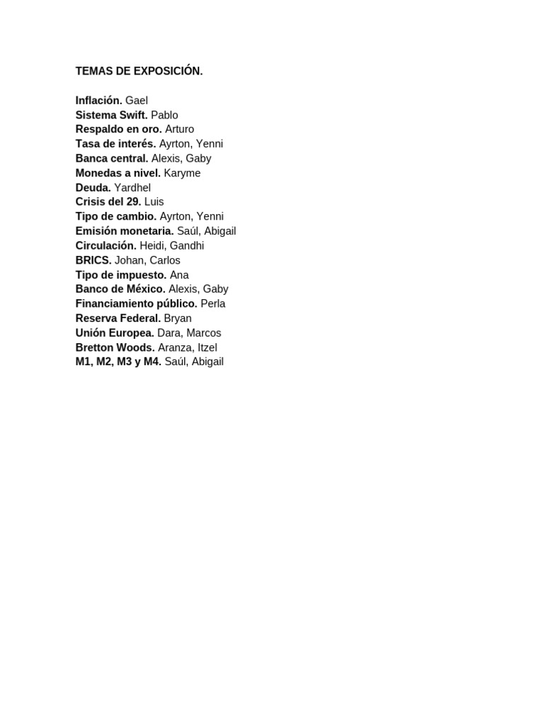 Temas de Exposicion | PDF