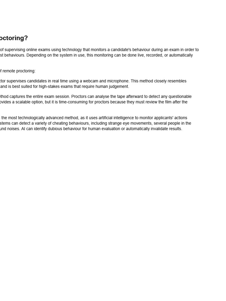 What Is Remote Proctoring | PDF